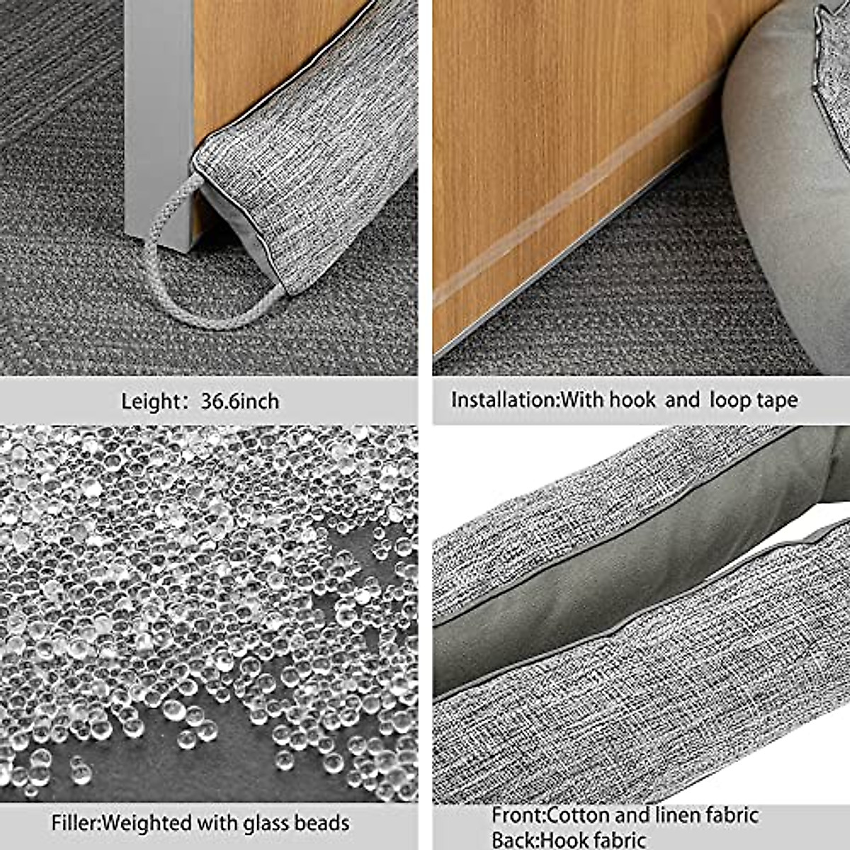 Heavy Duty 36” Weighted Door Draft Stopper - Energy Saving Door Guard, Under Door Noise and Air Blocker for a Cool Summer and Warm Winter - Door Noise Blocker