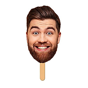 Party City Custom Fan Faces Prop Signs, Upload Your Own, Personalized Birthday Party Decoration, 11” Tall, 6 Count