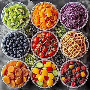 STARANDBEE [20Pack] 8oz, Food Storage Containers with Lids, Plastic Deli Containers, Meal Prep Containers, Microwave and Freezer Safe, Stackable, Leakproof, BPA Free, Clear