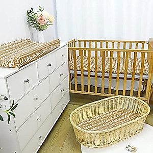 Pack N Play Sheets, 2 Pack Portable Mini Crib Sheets, Soft Jersey Knit Playard Sheets, Play Mattress Covers for Baby Girl Boy, Retro Brown Flower