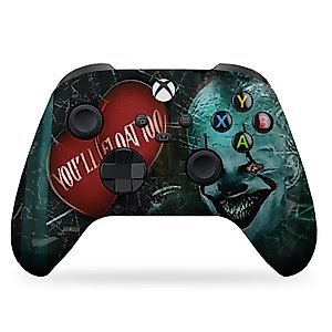 DreamController Halloweenn It Pennywise Custom X-box Controller Wireless compatible with X-box One/X-box Series X/S Proudly Customized in USA with Permanent HYDRO-DIP Printing (NOT JUST A SKIN)