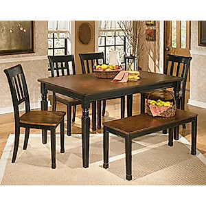 Signature Design by Ashley Owingsville Modern Farmhouse Dining Room Side Chair, 2 Count, Black and Brown