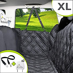 Meadowlark XL Premium Hammock Dog Car Seat Cover Back Seat, Dog Cover Car Seat Protector, Non-Slip, Dog Stuff, Anti Shock, Water Repellant, Pet Car Seat Cover for Dogs w/Seat Belt & 2 Headrest Covers