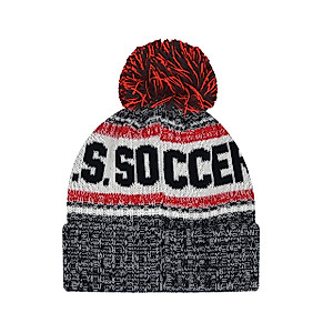 Icon Sports U.S. Soccer Federation Soccer Beanie - Big Game Unisex Pom Beanie