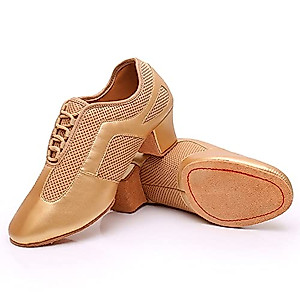 DKZSYIM Women&Men Ballroom Dance Practice Shoes Closed Toe Latin Tango Modern Dance Teaching Shoes,US 7.5