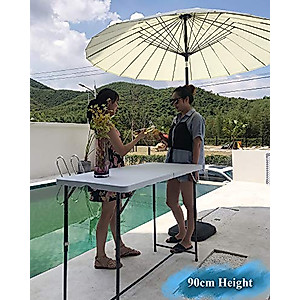 deaciber 4ft Folding Table with 3 Adjustable Heights Heavy Duty Indoor Outdoor for Garden Party Patio BBQ Dining Picnic Camping