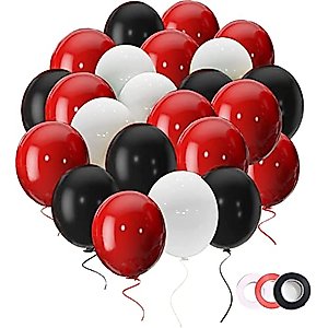 balloons- 120 Pcs Red Black White Balloon Garland Kit,12inch Black Balloons & Red Balloons for Birthday Balloons Party Balloons globos para decoracion de fiestas