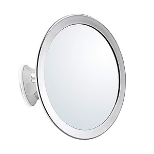 MENGCORE 173mm 360 Degree Rotating Round Fogless Shaving Mirror Bathroom Shower Mirror with Locking Suction Anti-Fog Decorative Mirror