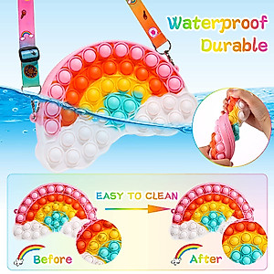 Girls Toys Easter Gifts Pop Purse Fidget Toys, Rainbow Purse Birthday Classroom Exchange Return Gifts for Kids Girl, Cloud Toddler Purse Pop Shoulder Bag Sensory Toys Valentines Party Favors