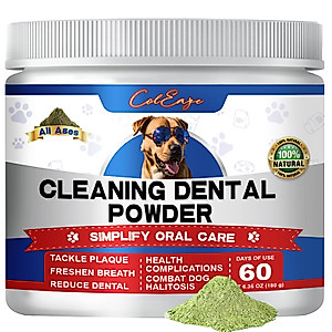 ColEaze Dog Teeth Cleaning Powder,Herbal Dog Dental with Breath Freshener,Plaque Remover for Teeth Dog Targets Tartar & Bad Breath,Healthy Mouth for Dogs