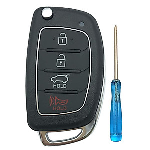 2PCS Replacement Keyless Entry Flip Folding Key Fob Case Shell fit for 2013 2014 2015 2016 Hyundai Santa fe Sonata Tucson Key Fob Cover