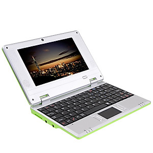 Goldengulf 7 Inch Portable Mini Computer Laptop PC Netbook for Kids Android 12 Quad Core 32GB WiFi Built in Camera Netflix YouTube Flash Player (Green)
