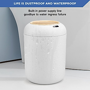 Pukomc Smart Sensor Wastebasket, Convenient and Hygienic Easy to Use, Technology Sensor Waterproof Wastebasket Plastic Wastebasket for Kitchen, Bathroom, Bedroom, Living Room, Office and Outdoor