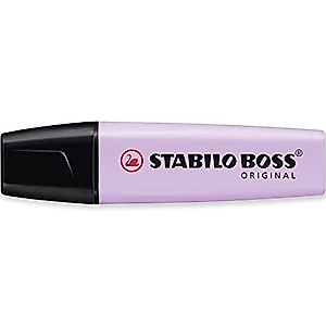 STABILO Highlighter BOSS ORIGINAL - Essential Pastel Pack of 5 - Mint Green, Turquoise, Lilac Haze, Pink Blush & Creamy Peach