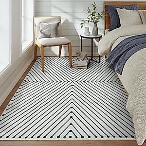 LIVEBOX Ultra-Thin Washable Area Rugs 5x7 - Modern Area Rugs for Living Room, Non-Slip No-Shedding Large Geometric Area Rug Indoor Carpet for Living Room Bedroom Dining Room