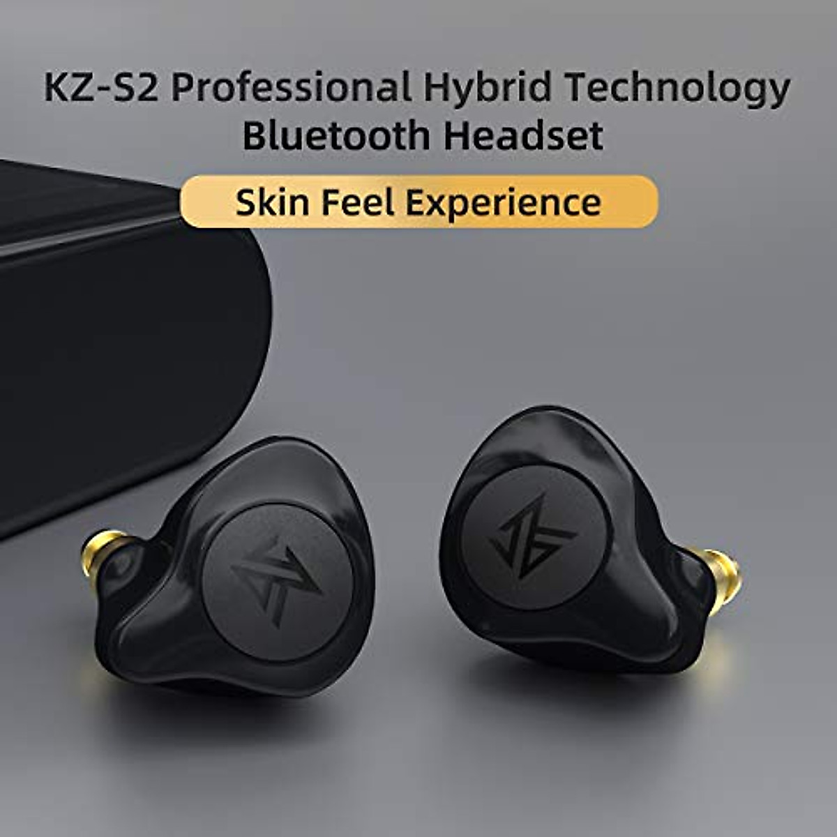 KZ S2 Hybrid Dual Driver in Ear Earphones, TWS True Wireless Bluetooth 5.0 Earbuds with Microphone, 1DD+1BA HiFi Headsets for Sports/Workout/Game/Music (White)