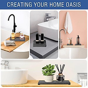 3PCS Water Absorbing Stone Tray, DryingNeat Diatomite Stone Sink Tray, Instant Dry Sink Coasters, Kitchen Sponge Hand Soap Holder, Countertop Fast Drying Counter Tray,8 * 4inch and 4 * 4inch
