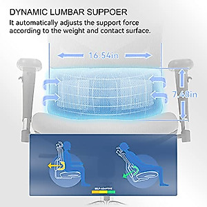 SIHOO Ergonomic Office Chair - High Back Desk Chair with Lumbar Support, 3D Armrest and Adjustable Height Backrest - Thick Seat Cushion Breathable Mesh Computer Chair (Gray)