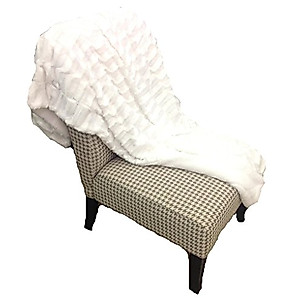 EMPIRE Deco Super Soft Luxury Blanket Faux Fur Sherpa Reversible Solid Throw (Off White)
