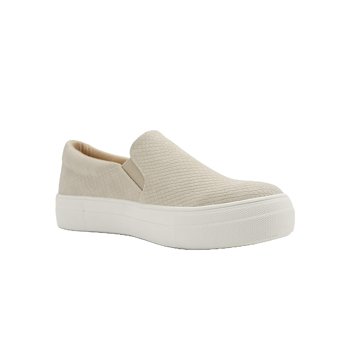 Soda TOPSHOE ave- Hike Platform Slip- On Sneaker w/Cushion Foam (L-Stone Cobra, Numeric_7_Point_5)