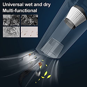 Car Vacuum Cleaner, Wet & Dry Use with LED Light and 15ft Power Cord, Handheld Vacuum Cleaner High Power 8000Pa/120W/DC12V, Small Auto Accessories Kit for Interior Detailing