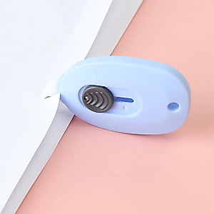 6pcs Mini Ceramic Box Cutter, Package And Box Opener, Retractable Safety Cutters, Small Utility Knife Ceramic Blades with Keychain Hole(Pink Green Blue)