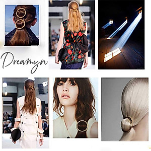 Dreamyn Round Hair Clips Hollow Circle Hair Barrettes Fashion Geometric Hairpins Minimalist Hair Accessories Hair Jewelry for Women (Gold)