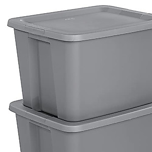 18 Gallon Storage Tote Box, Plastic Storage Bin Tote Organizing Container With Durable Lid, Stackable and Nestable Snap Lid Plastic Storage Bin, Set of 8