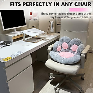 TERUIPE Cat Paw Cushion Plush Home Office Chair Cushion Bear Paw Cute Lazy Sofa Warm Floor Seat Pad Perfect for Holiday Gray