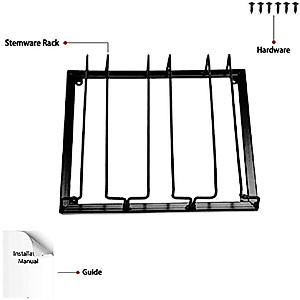 Black 4 Rows Wine Glass Shelf, Upside-down Home Goblet Iron Art Shelf, Wine Glass Hanging Storage Rack (Color : 3 Rows 1 Pack)