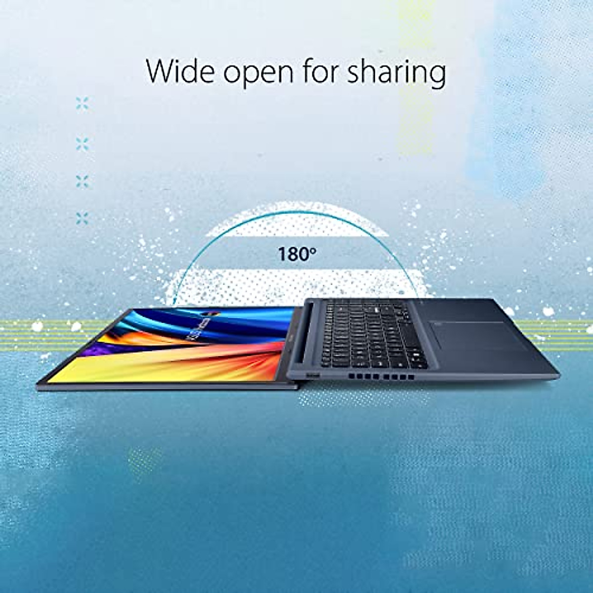 ASUS VivoBook 16X Laptop, 16" 4K OLED Display, Intel Core  i7-12700H CPU, Intel Iris Xe Graphics, 16GB RAM, 512GB SSD, Fingerprint Sensor, Windows 11 Home, Quiet Blue, F1603ZA-DS74