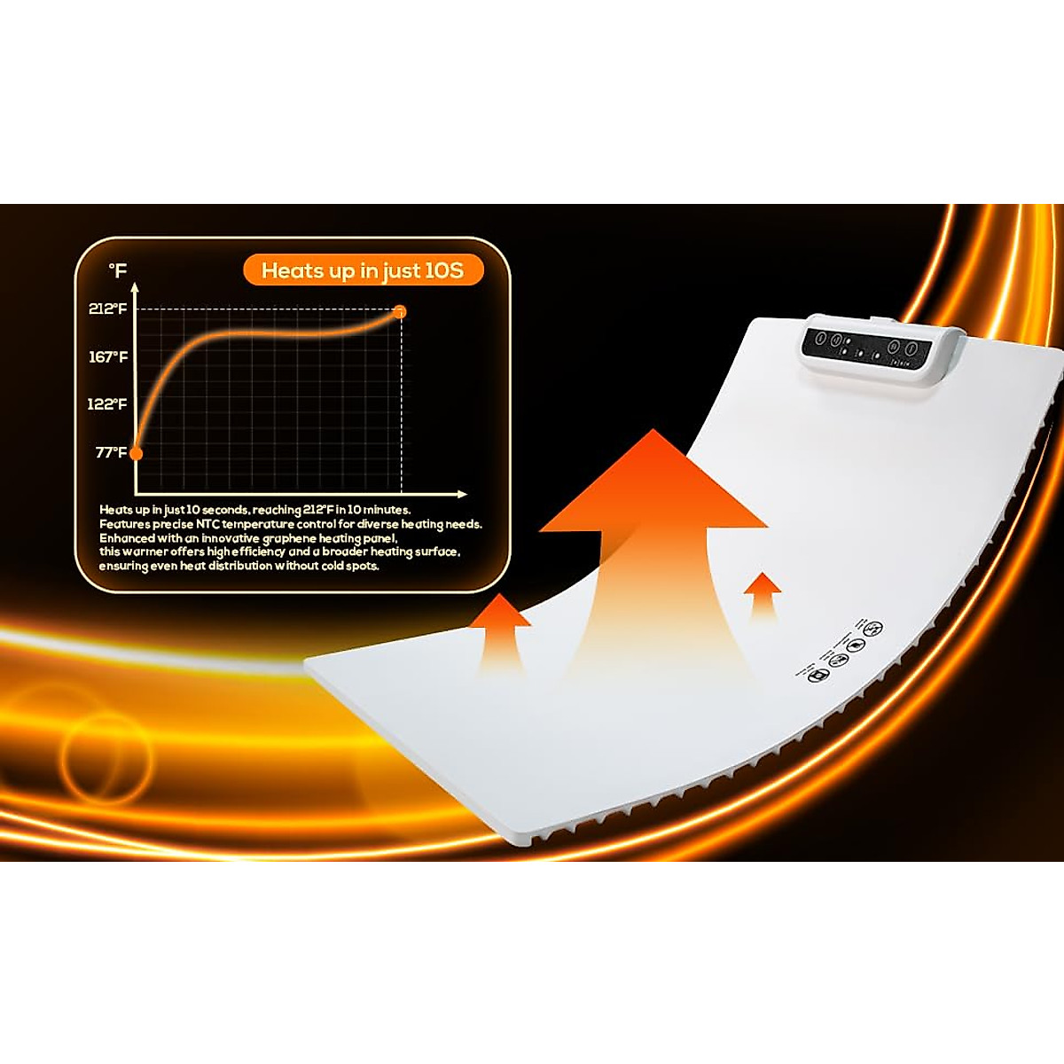 Electric Warming Tray, Food Warming Mat for Parties Buffet, Auto Shut-Off & Child Lock,3 Level Temperature Settings, Portable Foldable Roll Up Heating Pad Daily Use 24x15 Extra Large Sizes(White)