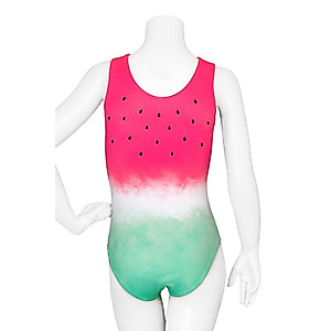 Destira Gymnastics Leotards for Girls, One in a Melon, Super Soft Leotards with Matching Scrunchie - Dance, Cheer, Yoga, & More, Child Medium (8)