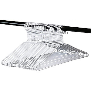 100 White Wire Hangers 18" Standard White Clothes Hangers (100, White)