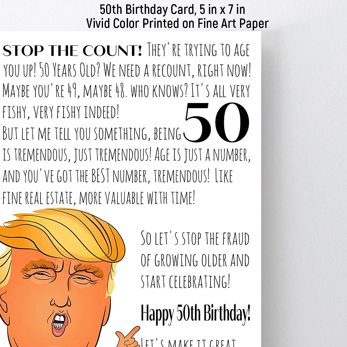 GIFTSFARM Funny 50th Birthday Card, 50 Birthday Card for Women Men, Birthday Card Decoration Gifts for Him or Her Turning 50 Years Old (5 x 7 Inch Birthday Card with Kraft Envelope)