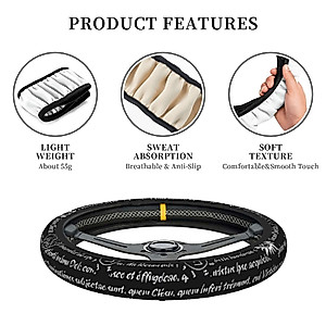 Supernatural Printed Car Steering Wheel Cover Anti-Slip Steering Wheel Protector Elastic Decoration Protector for Woman Man Car Accessories for Most Cars