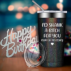 BIRGILT Best Friend Gift for Women - Funny Friendship Birthday Gifts for Friends Female, Bestie, BFF - Sister Gifts from Sister - 20oz Vacuum Insulated Wine Tumbler with Keychain