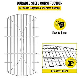 VEVOR Fire Pit Grates, Foldable Round Cooking Grate, Stainless Steel Tight Grid Campfire BBQ Grill with Portable Handle for Outdoor Picnic Party & Gathering, Silver (36 inch-No Handle)