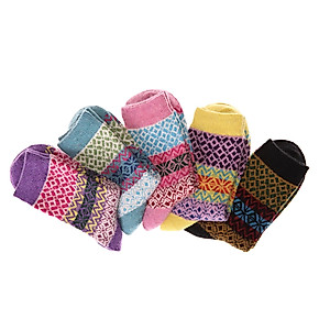 EBMORE Womens Wool Socks Thermal Hiking Winter Boot Warm Thick Cozy Crew Comfy Work Socks for Ladies 19 Pairs(Snowflake & Heart)