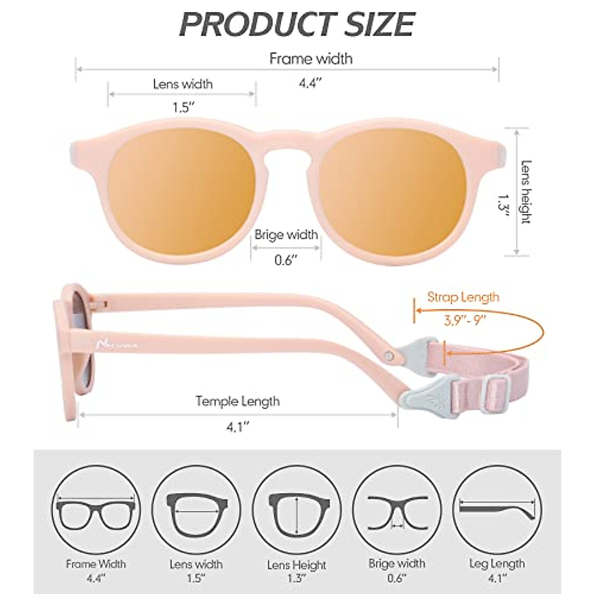 NACUWA Baby Sunglasses (Peach)