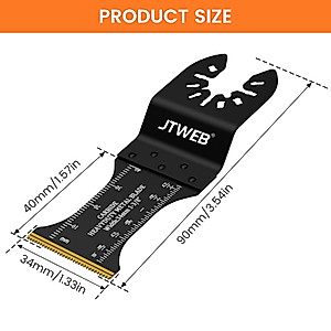 JTWEB Carbide Oscillating Tool Blades, Carbide Oscillating Saw Blades Multitool Blades Heavy Duty for Hard Material, Hardened Metal, Steel Nails, Bolts, Screws, Universal Multi Tool Blades Kits