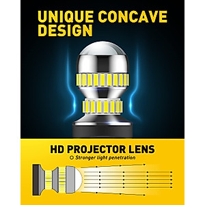 AUXITO Upgraded 7440 7443 LED Bulbs for Reverse Lights T20 7441 7444 LED Replacement Light Kit for Backup Tail Brake Signal Parking DRL Lights, 6000K Xenon White