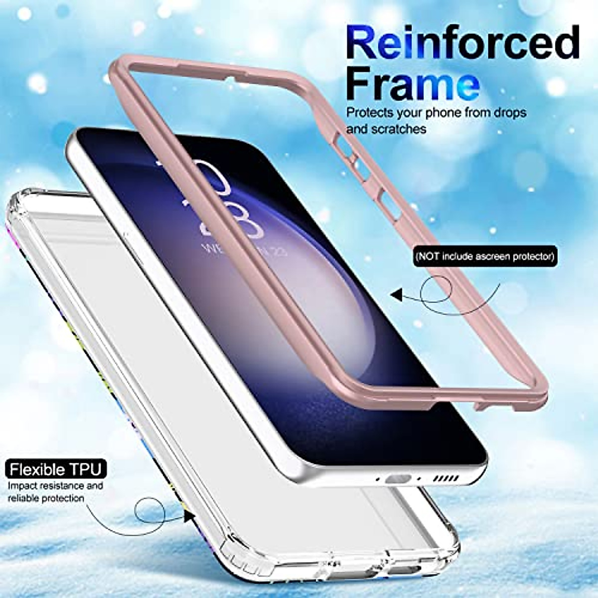 CHIYURI for Samsung Galaxy S23 Plus Case,Military Grade Sturdy Shockproof Cover with Fashion Designs for Women Girls,Slim Fit Protective Phone Case for Galaxy S23 Plus 6.6" Blooming Flower Garden