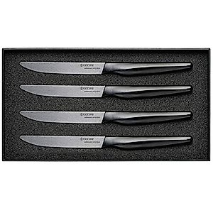 Kyocera 4-piece Ceramic Steak Knife Set, 4.5" Black