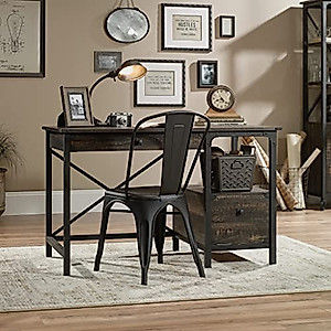 Sauder Steel River Desk, L: 47.48" x W: 23.47" x H: 29.53", Carbon Oak Finish