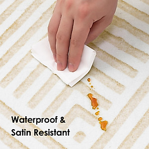 Comfwell Door Mat Indoor Entrance 2x3 Beige Rug Machine Washable Rug, Small Area Rug - Stain & Water Resistant Non Slip - for Entryway; Kitchen; Front Door Indoor Entrance, Beige