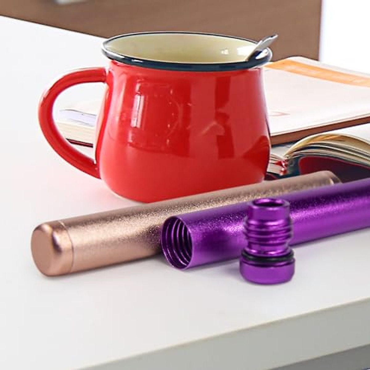 Defuzie Aluminum Storage Tube Container Lightweight Airtight Metal Waterproof Storage Containers for Traveling-3Pack (color1)