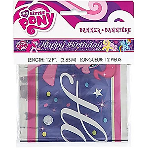 My Little Pony Birthday Party Supplies Favor Deluxe Bundle Pack Serves 16 includes 16 Plates, 16 Napkins, 1 Table Cover, 1 Banner, 16 Loot Bags, 24 Tattoos, 1 Dinosaur Sticker Sheet