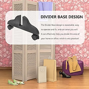 Zerodeko Room Divider Screen Holder Folding Privacy Screen Holder Stand Room Divider Feet Movable Wheel Roller Base for Home Office Hotel Bedroom Black