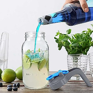 2 Pack 64 oz Sun Tea Pitcher, Half Gallon Mason Jar Pitcher with Wide Mouth Airtight Lid for Ice Tea, Cold Brew Coffee, Fridge Water, Breast Milk, Juices, Leak Proof